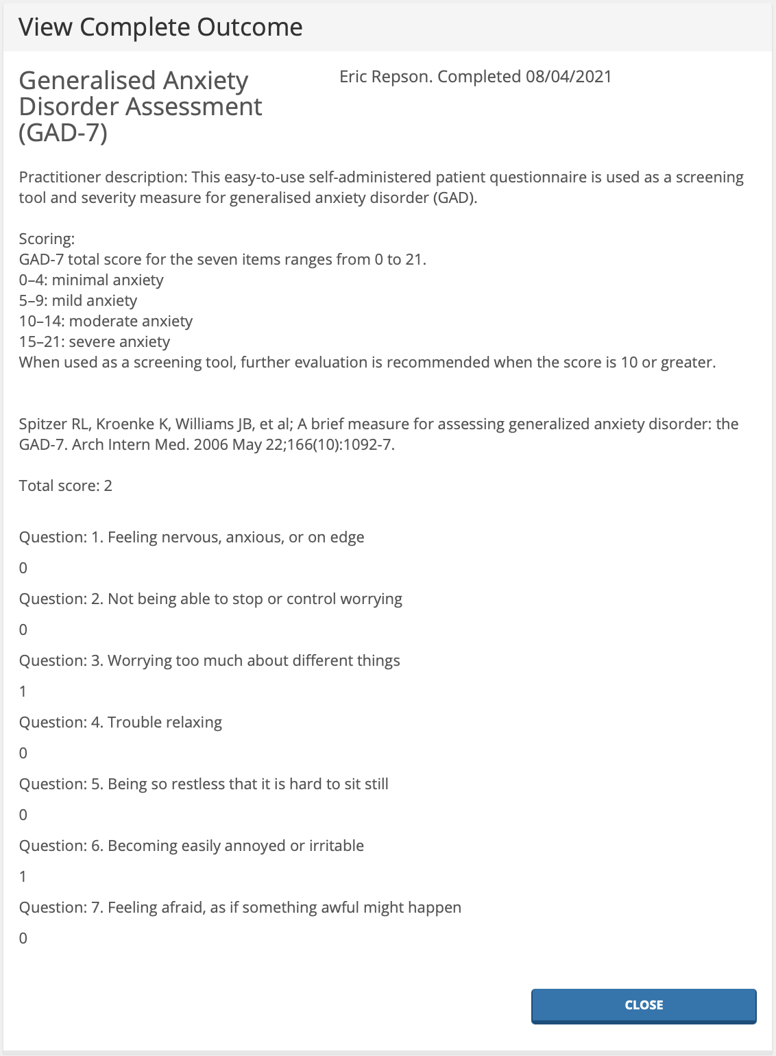 New Questionnaire: Assess and Monitor the Severity of Anxiety Disorder ...